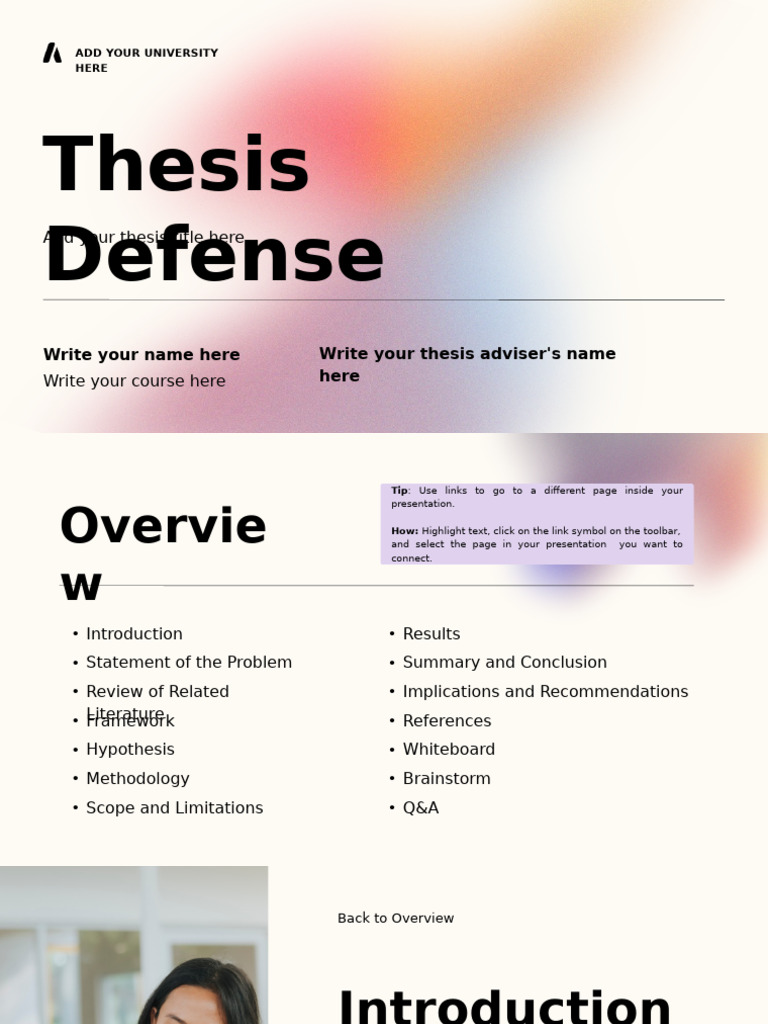 Thesis Defense Presentation Template | PDF | Hypothesis | Methodology