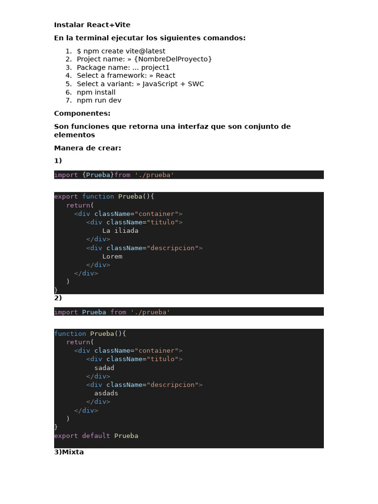 React-Crear Proyecto | PDF