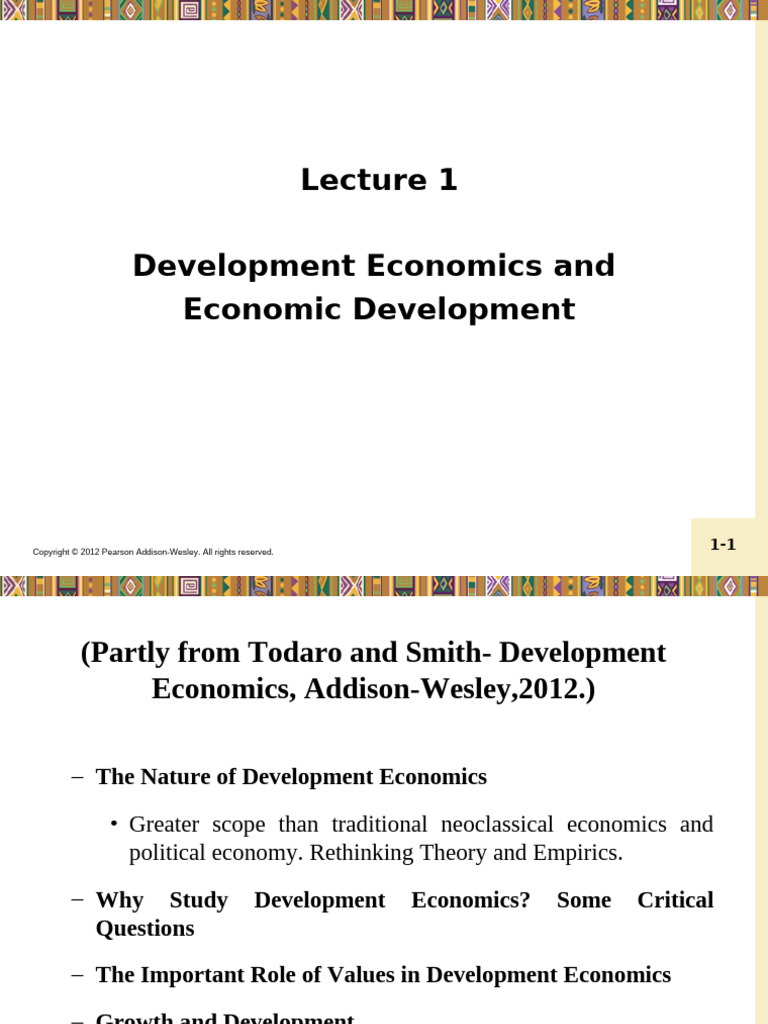 Lecture 1 Development Economics | PDF | Millennium Development Goals ...