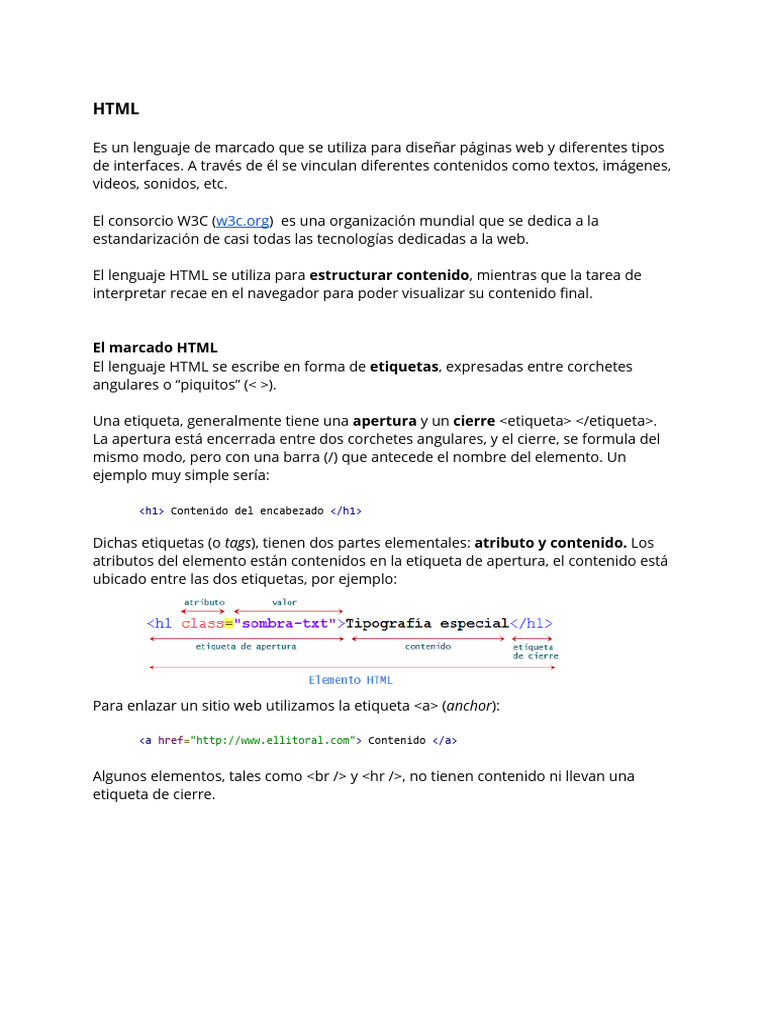 Introducción HTML | PDF | HTML | Informática