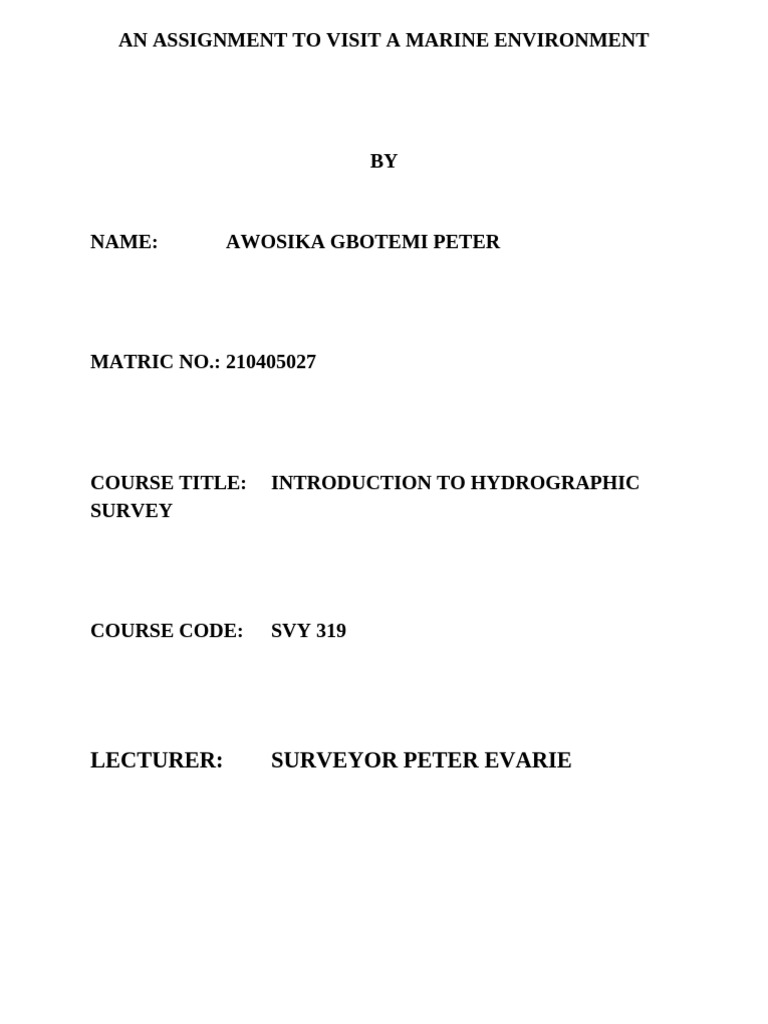Marine Environment Observation Report | PDF | Hydrography | Habitat
