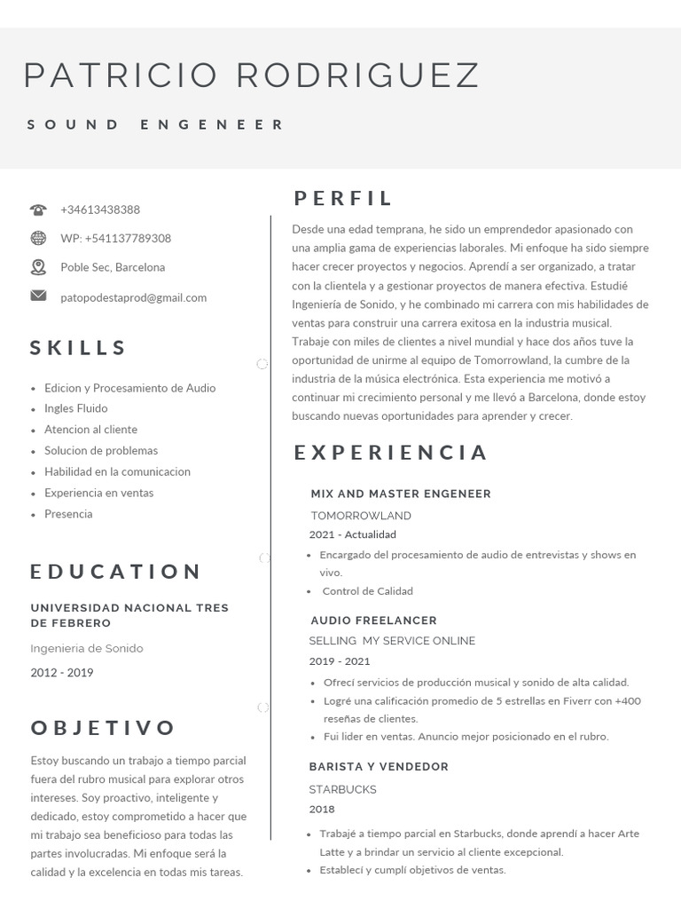 Grey Clean CV Resume Photo | PDF