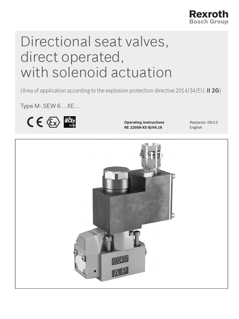 Directional Seat Valves, Direct Operated, With Solenoid Actuation | PDF ...