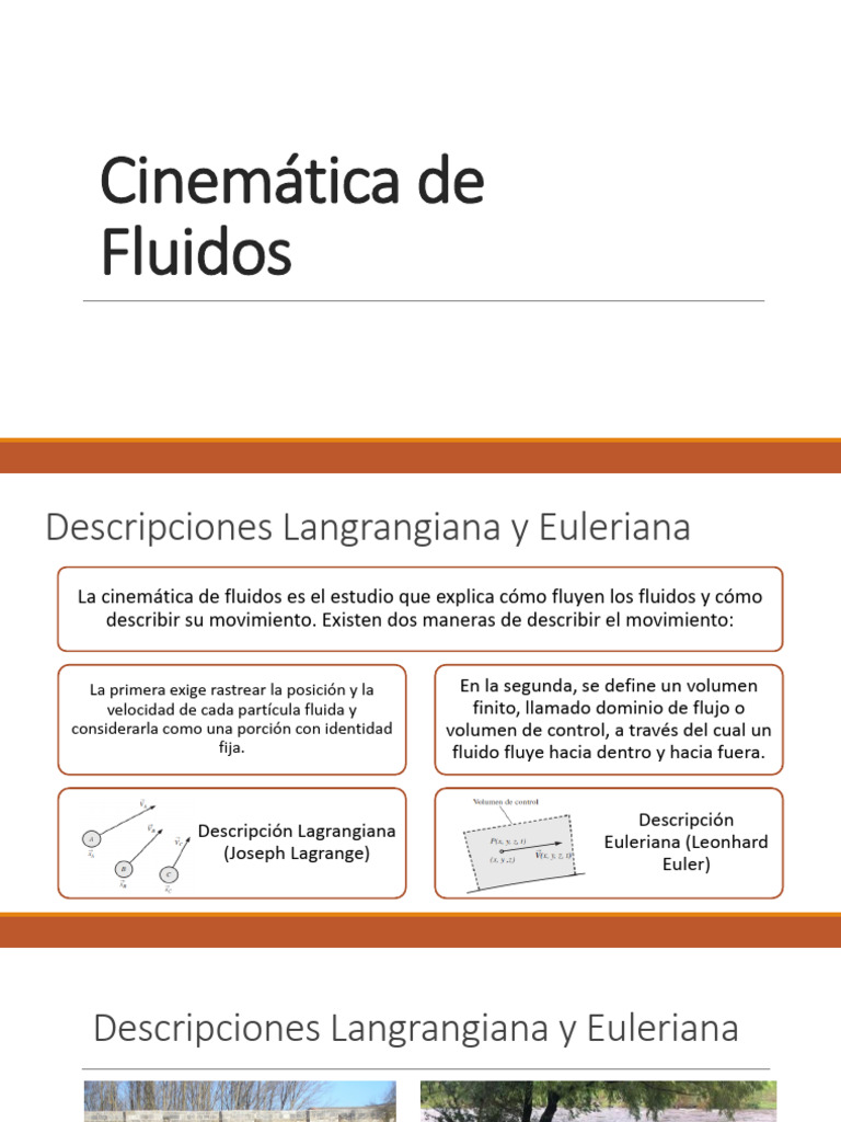 Clase 6 Cinemática de Fluidos | PDF | Mecánica de fluidos | Flujo