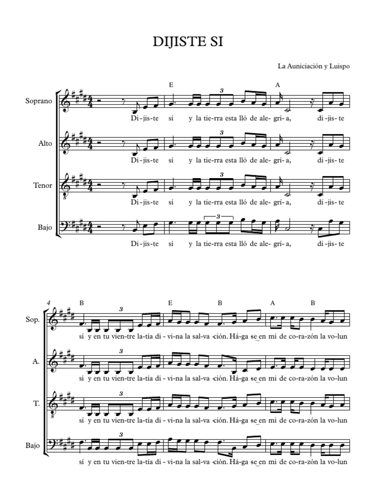 Dijiste Si Partitura | PDF