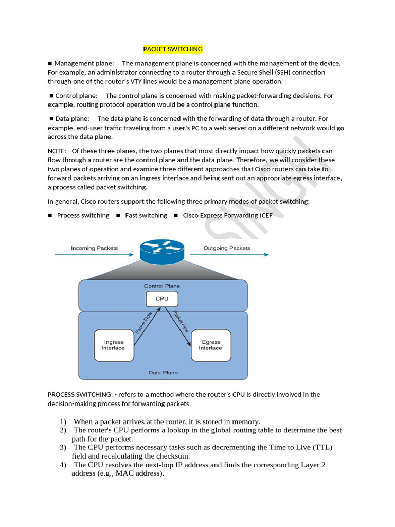 PACKET SWITCHING | PDF | Router (Computing) | Ip Address