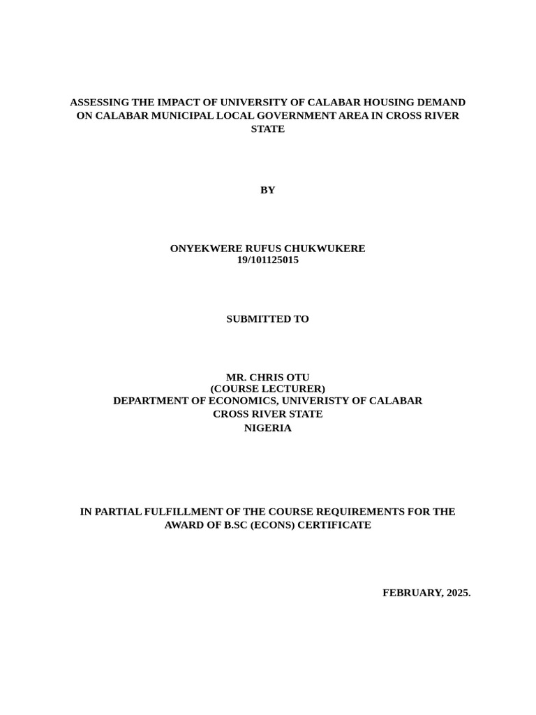 Rufus Project II | PDF | Cost Of Living | Housing