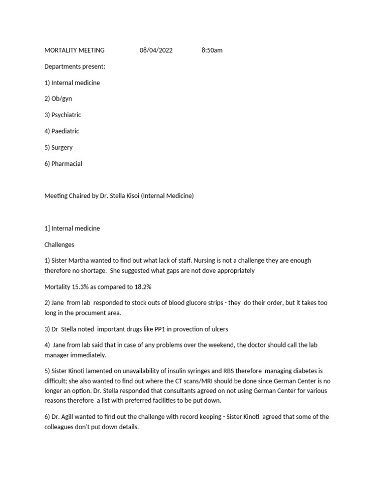 MORTALITYMEETING-WPS Office | PDF | Clinical Medicine | Health Sciences