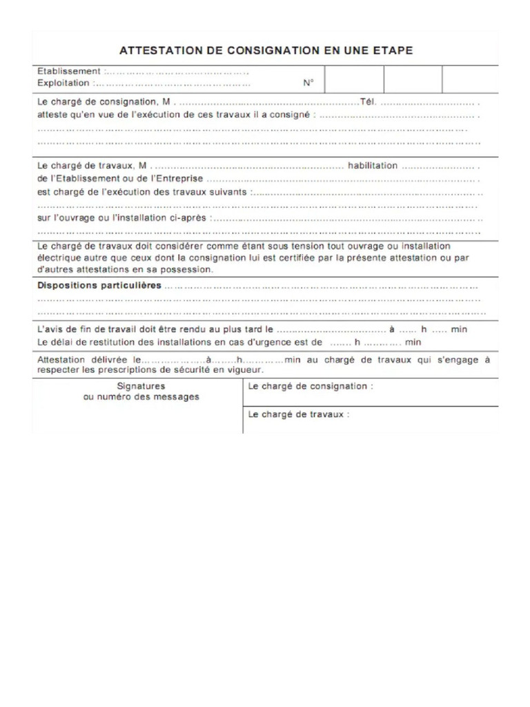 Attestation de consignation en 1 étapes | PDF