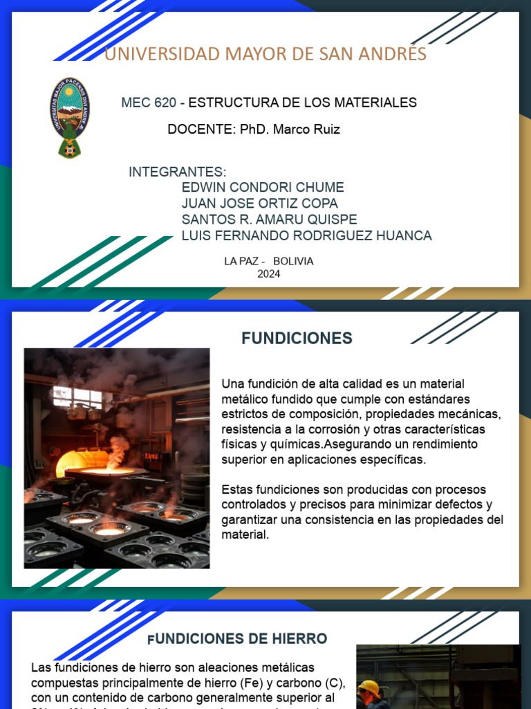 Fundiciones de Hierro: Tipos y Propiedades | PDF | Hierro fundido ...