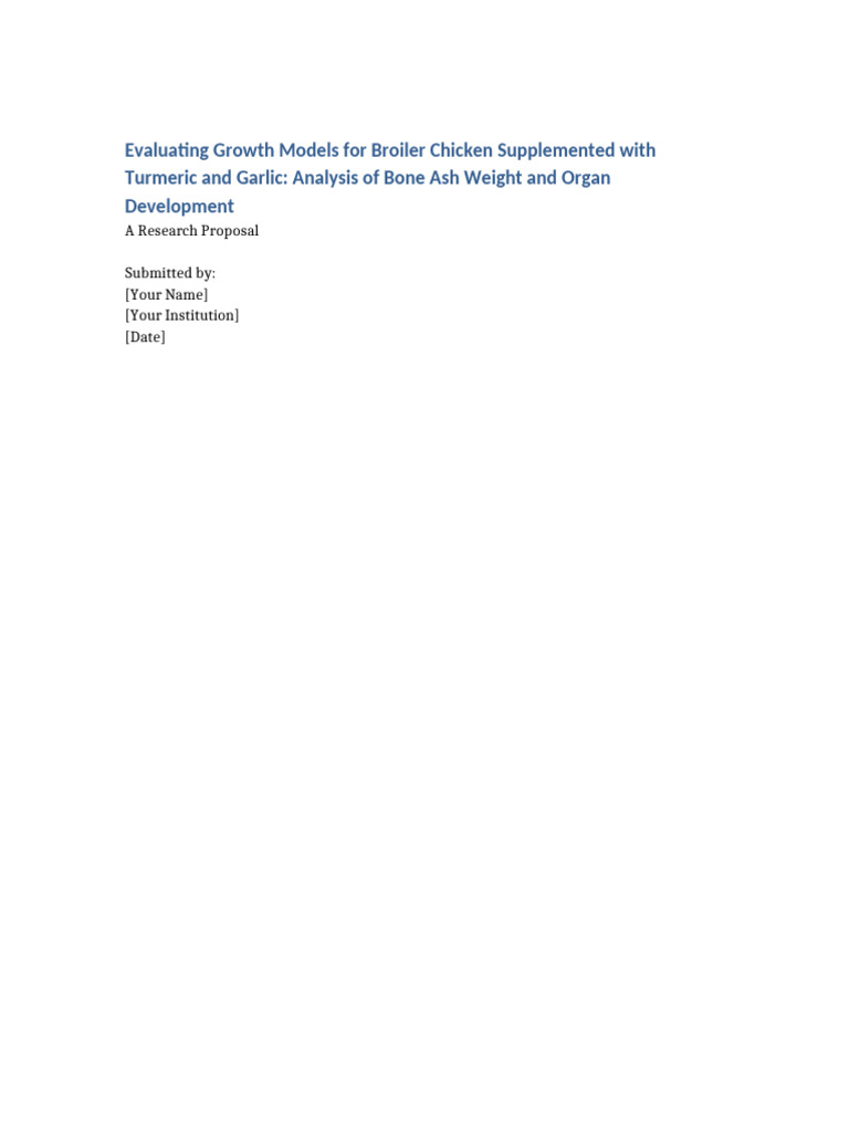 Complete Broiler Growth Proposal | PDF