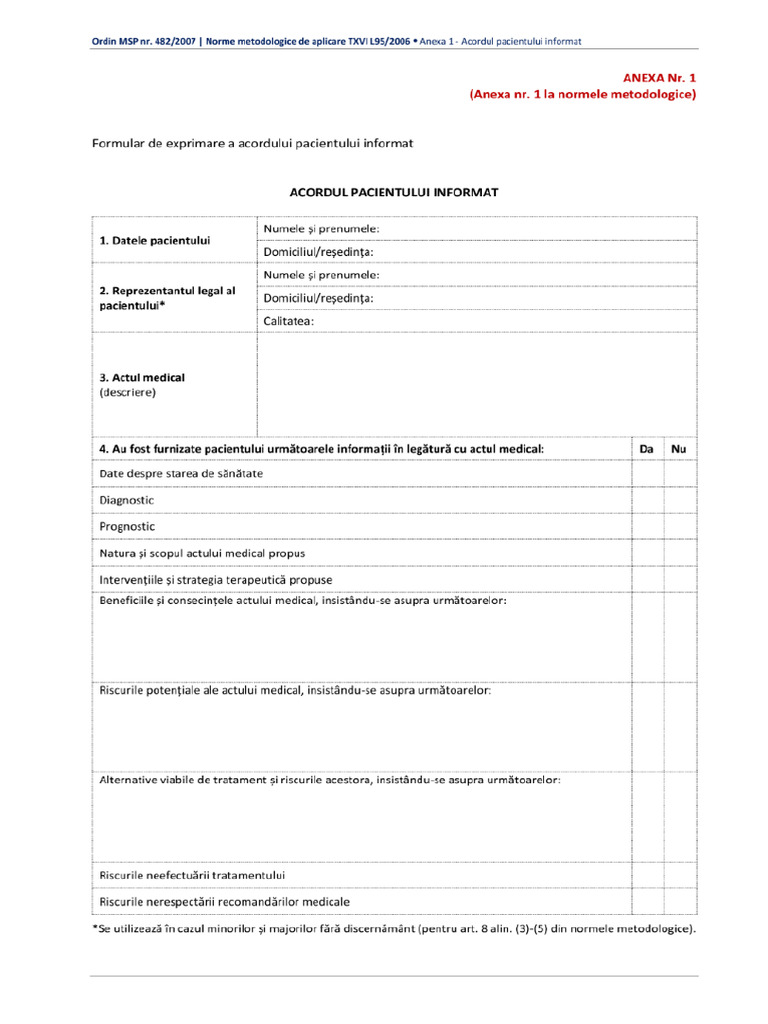 Consimtamant 1 | PDF