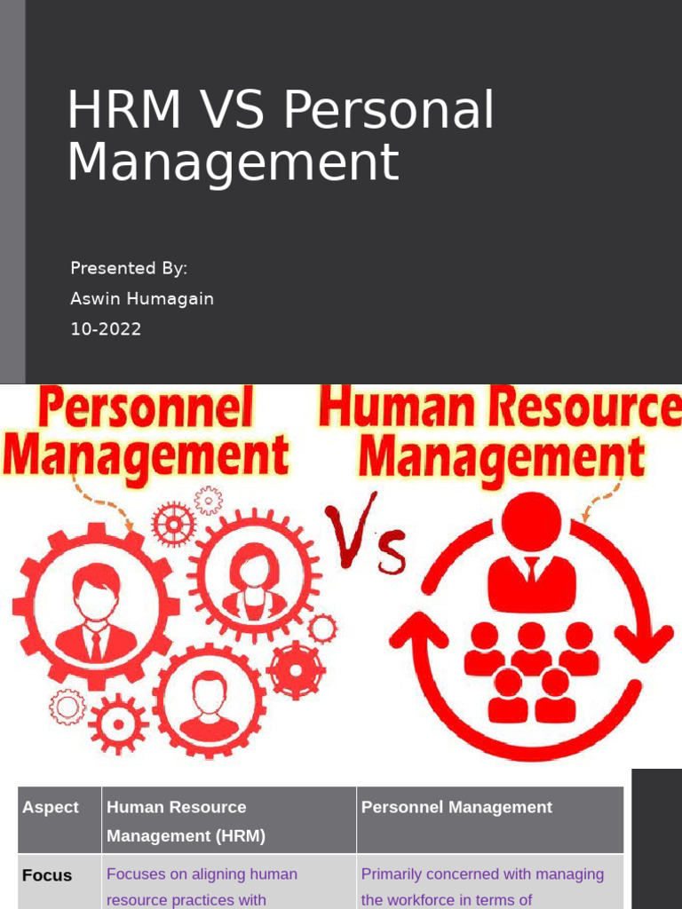 HRM VS Personal Management | PDF | Human Resource Management ...