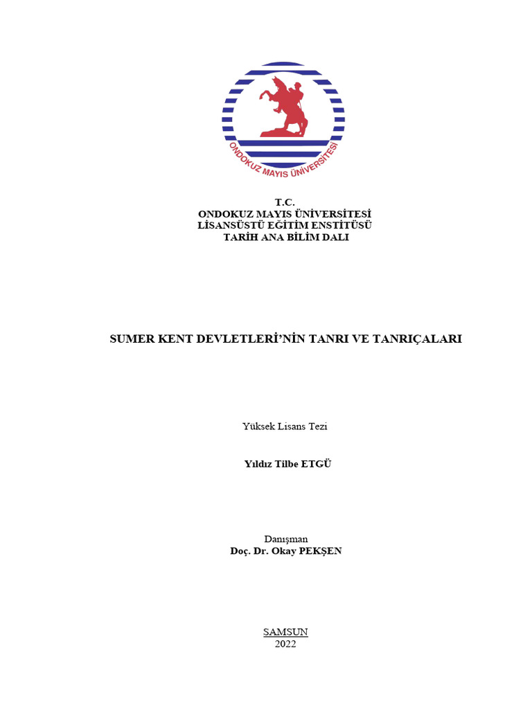 Sumer Kent Devletlerinin Tanri Ve Tanric | PDF