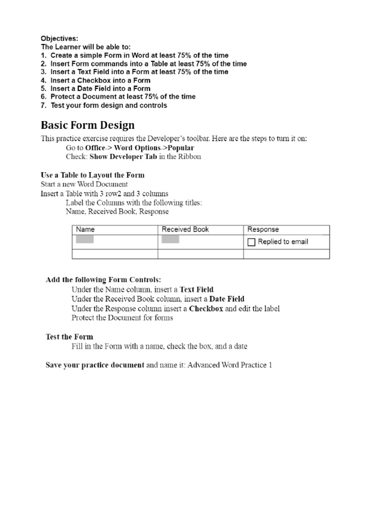 1 Word Exercise (1-2) | PDF