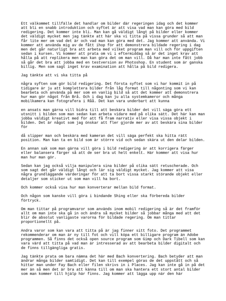 ME1550 Introduktion Till Bildredigering-Svenska | PDF