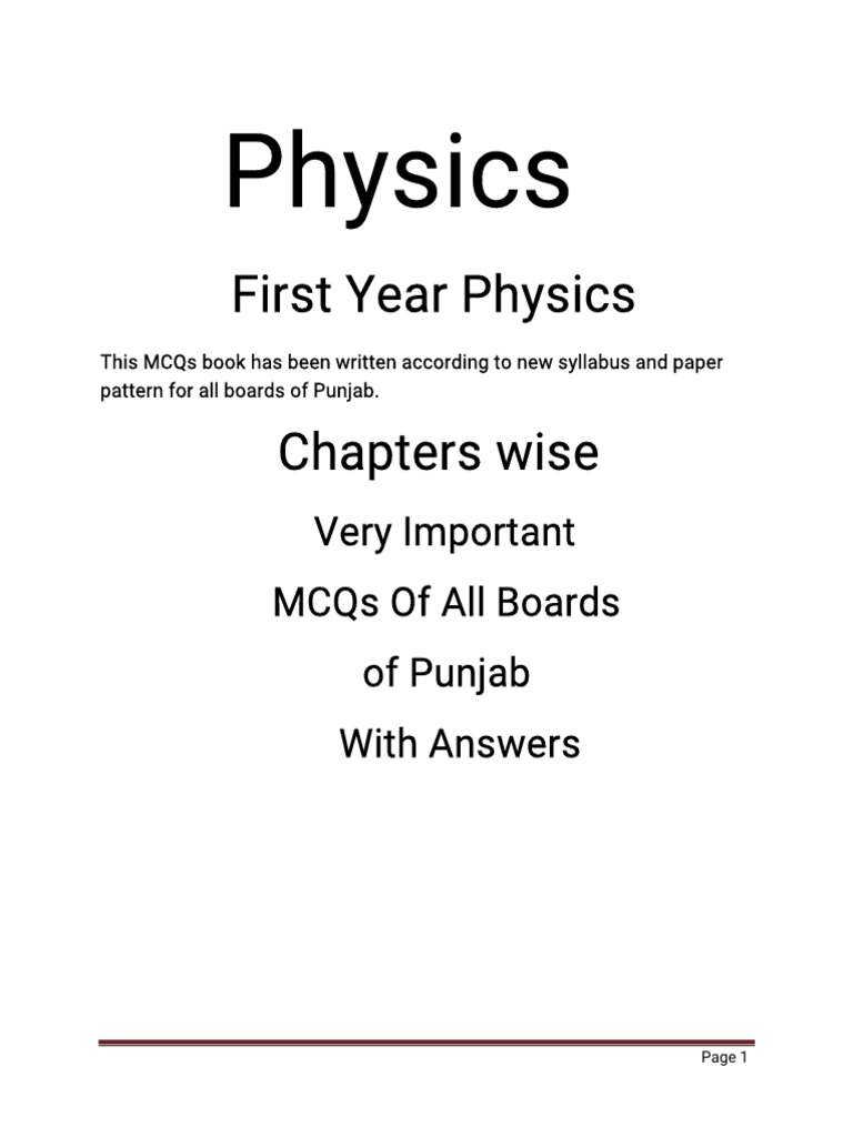 MCQS 1st Physics | PDF