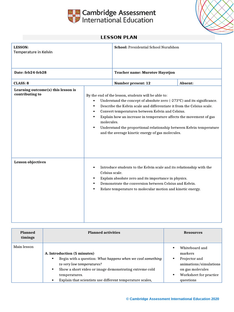 Temperature in Kelvin | PDF | Temperature | Gases