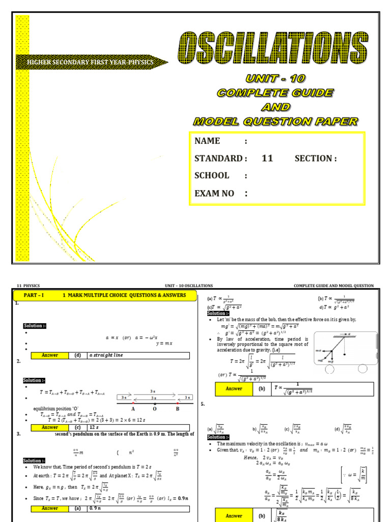 11 unit 10 | PDF | Oscillation | Pendulum