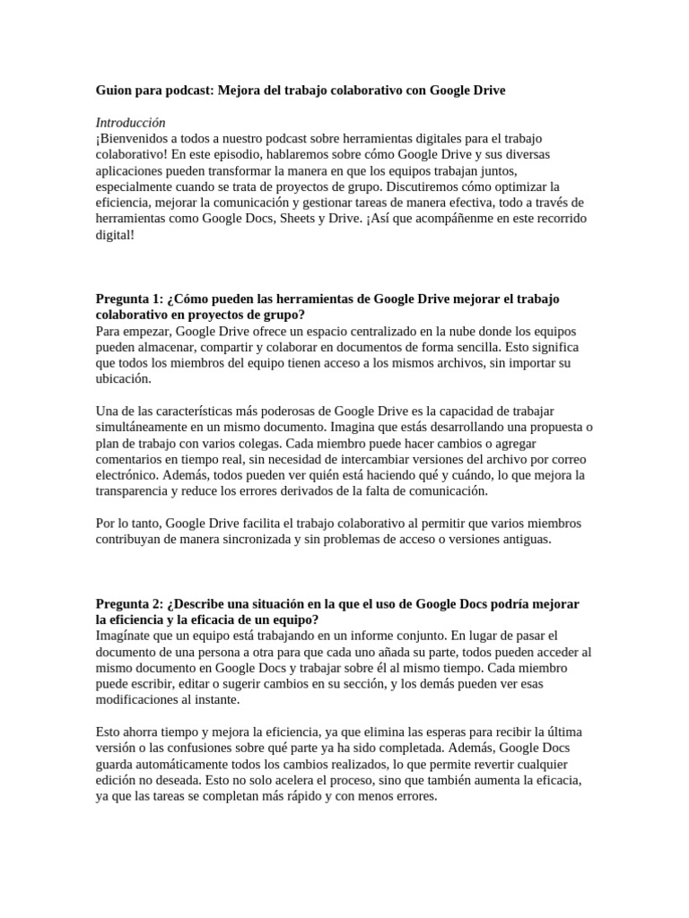 Mejora la colaboración con Google Drive | PDF | Informática