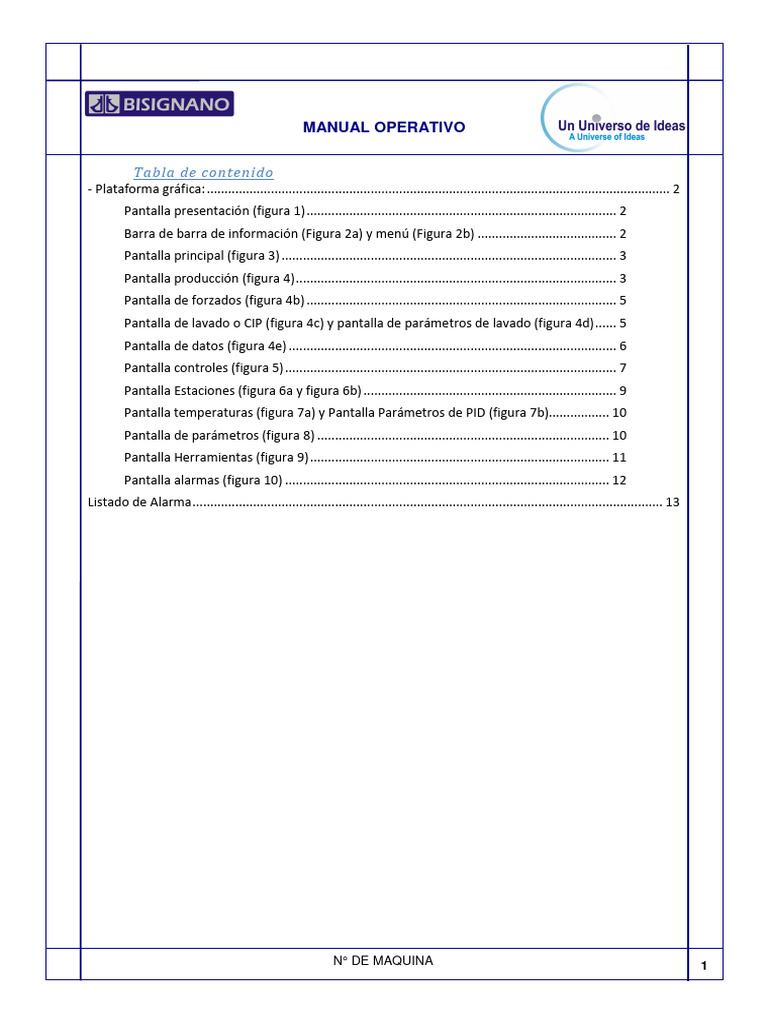 Manual Operativo de Máquina Industrial | PDF | Componentes eléctricos ...