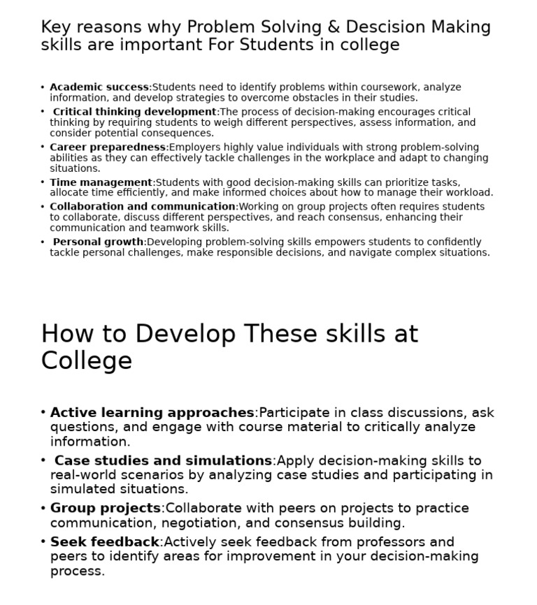 PS & DM Skill For Students | PDF