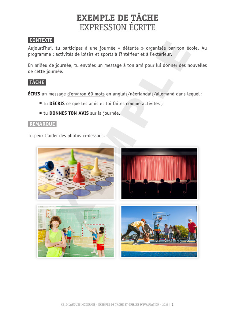 Évaluation CE1D Expression Écrite NL 2025 | PDF | Sujet (Grammaire ...