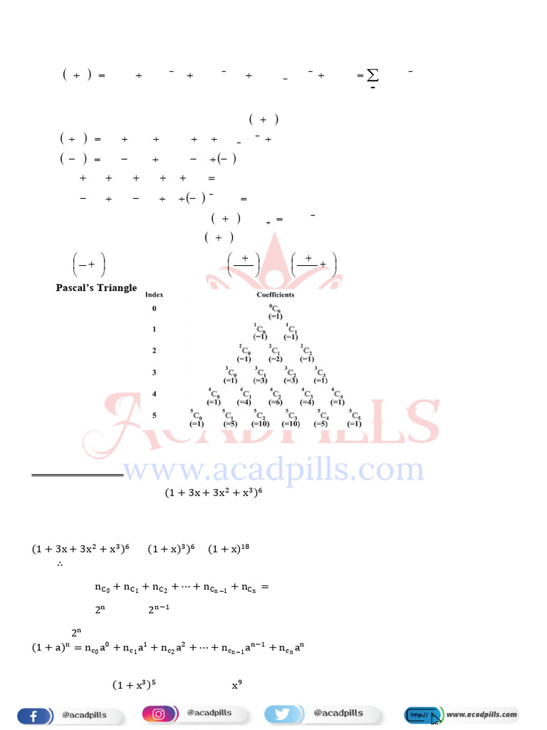 Binomial Theorem Concepts and Examples | PDF | Numbers | Arithmetic