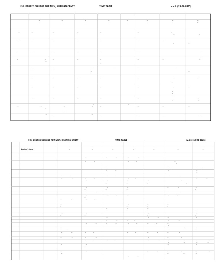 Grade 1 Time Table (Feb 2025) | PDF