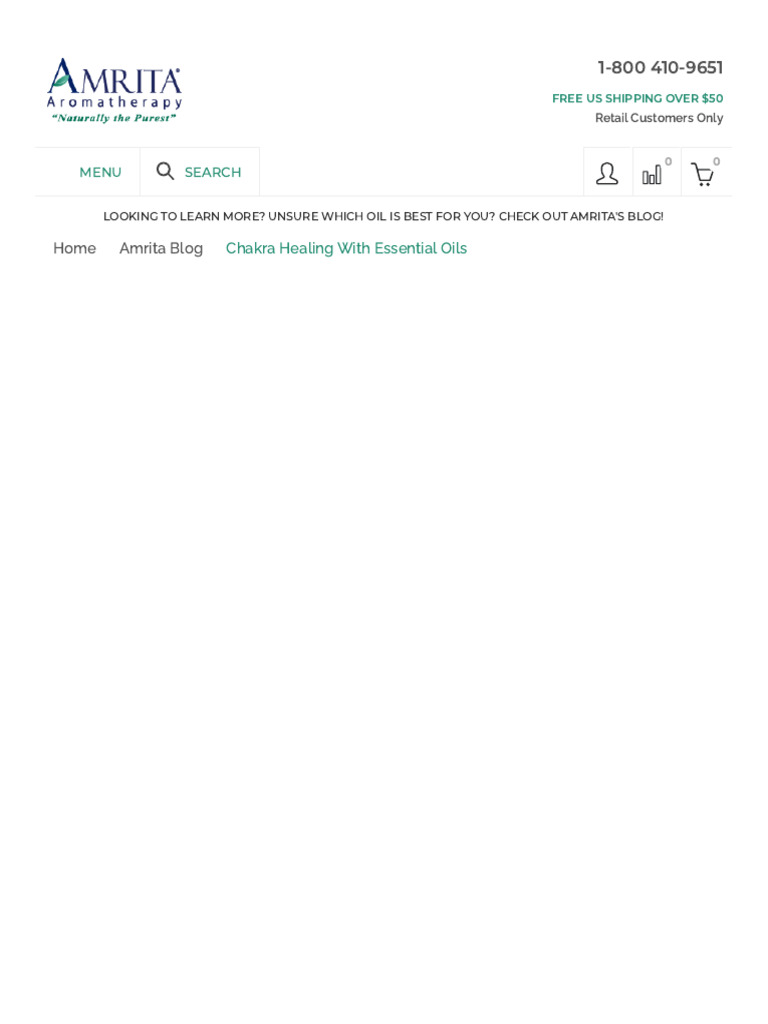 Chakra Healing With Essential Oils - Amrita Aromatherapy - Amrit | PDF ...