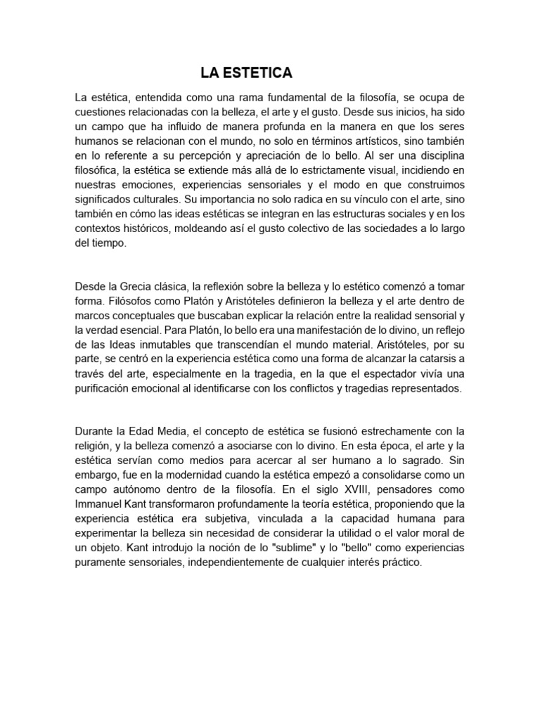 La Estetica | PDF | Estética | Belleza