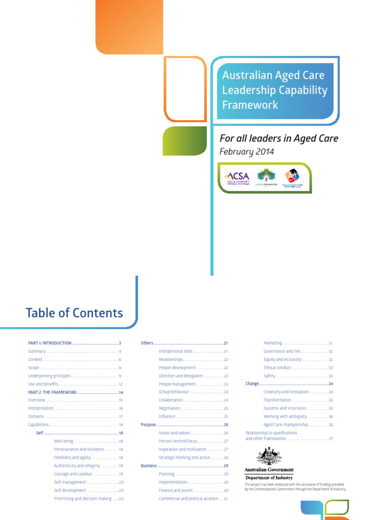 Aged Care Leadership Capability Framework | PDF | Leadership ...
