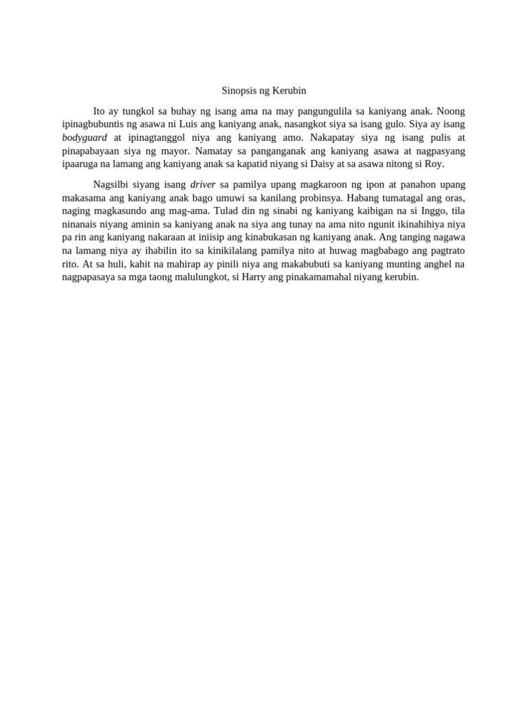 Sinopsis NG Kerubin | PDF