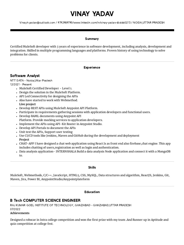Vinay Resume 6-1 | PDF