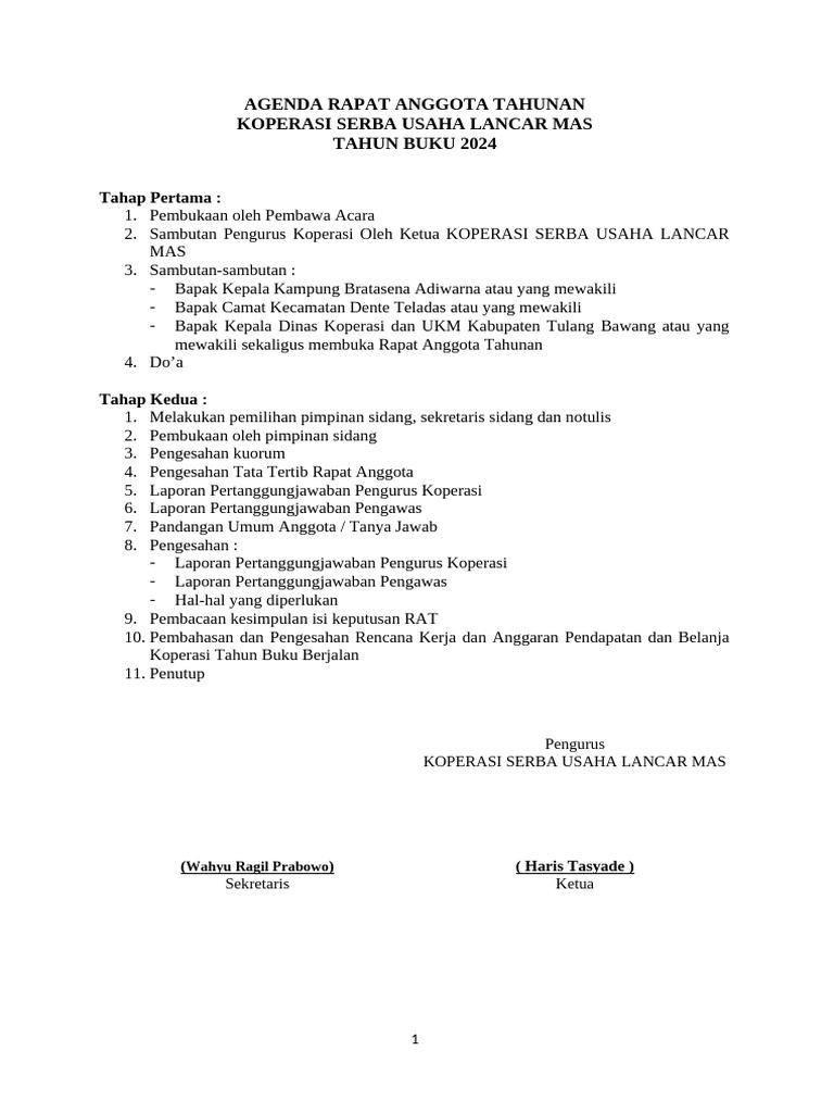 5. AGENDA RAPAT ANGGOTA | PDF