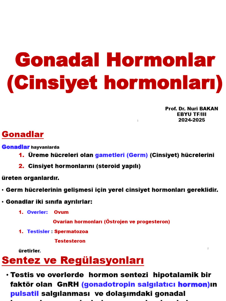 7 Gonadal Hormonlar | PDF