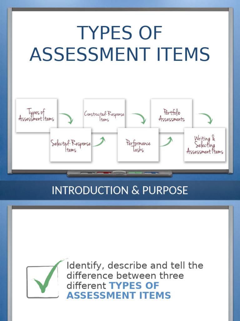 Types of Assessment Items | PDF | Literacy | Learning
