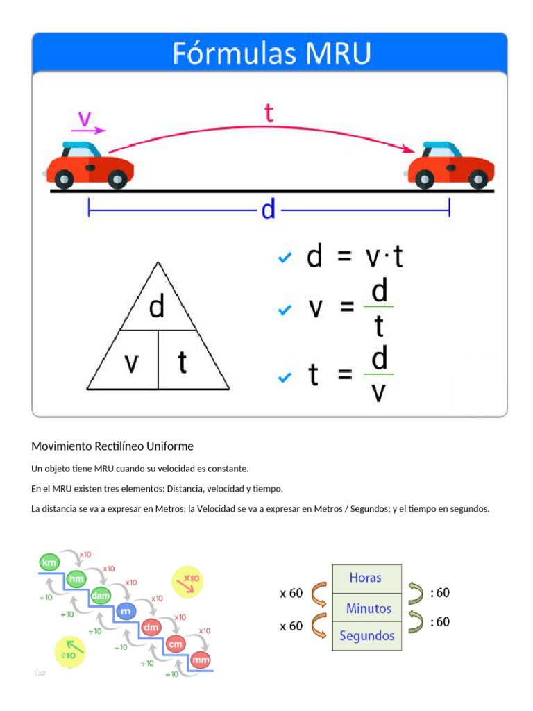 MRU y MRUV | PDF | Velocidad | Aceleración