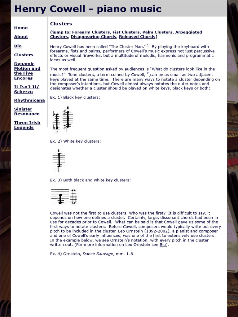 Clusters | PDF | Musicology | Musical Compositions