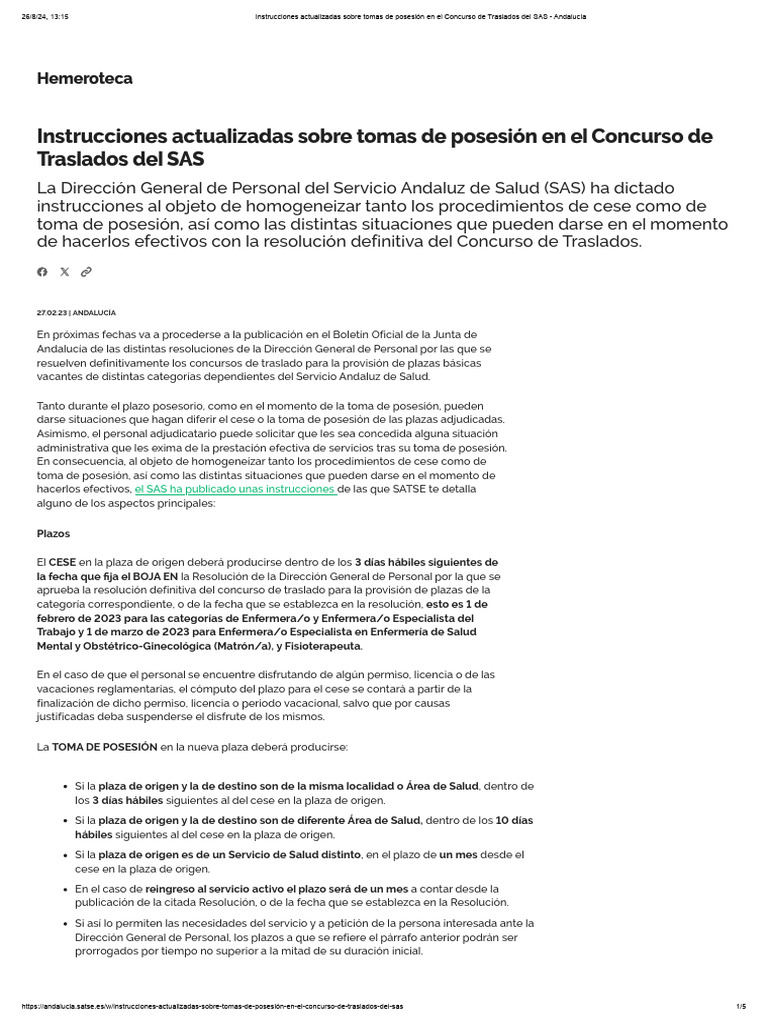 Instrucciones SAS: Toma de Posesión 2023 | PDF | Gobierno