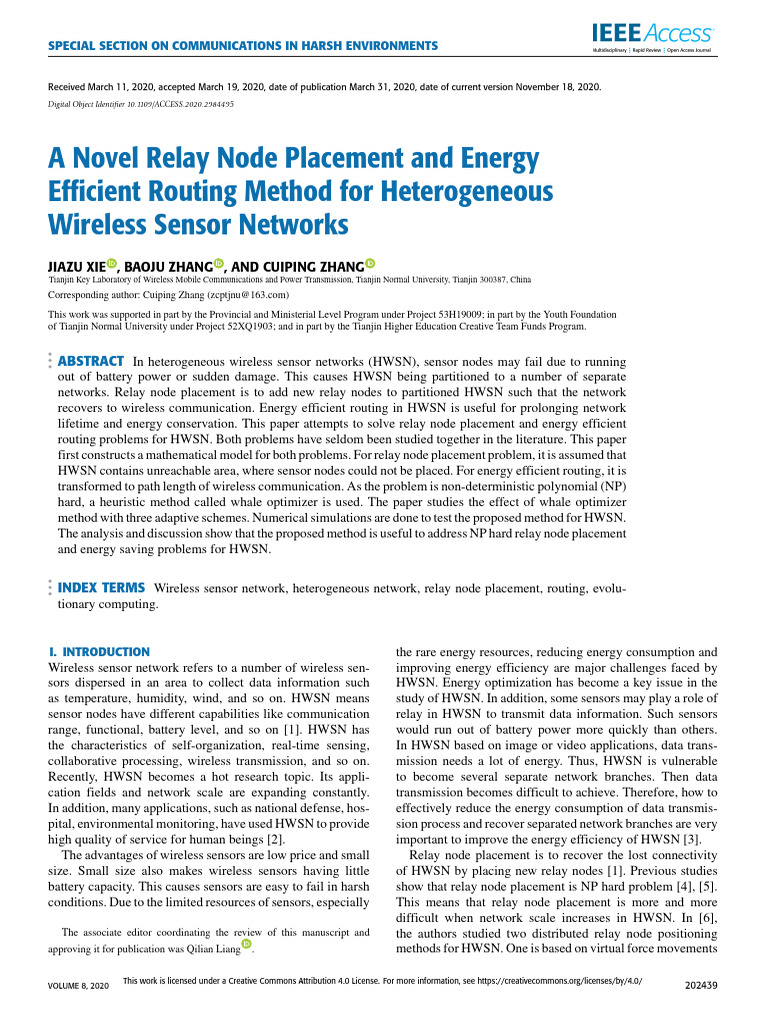 A Novel Relay Node Placement and Energy Efficient Routing Method For Heterogeneous Wireless ...