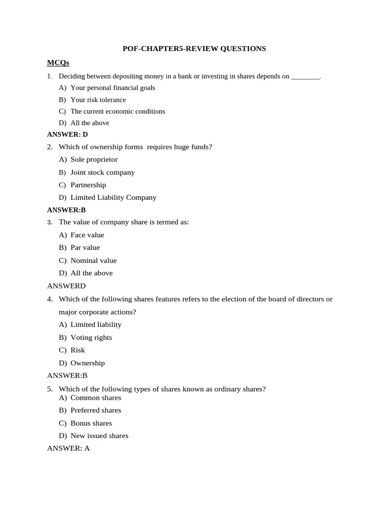 Chap5-Review Questions (1) | PDF