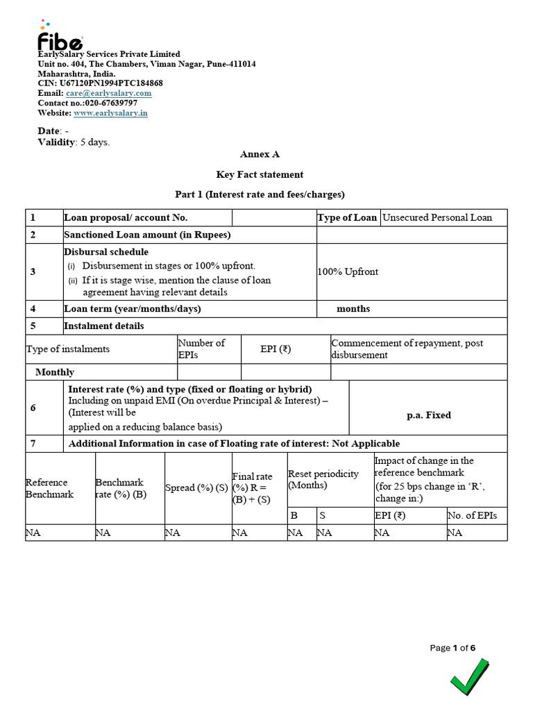 Key Facts Statement - LAI1009361654 | PDF | Loans | Interest