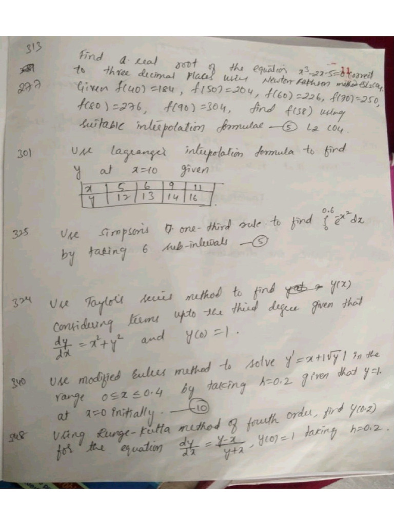 Math 2nd Internal Questions With Answers | PDF