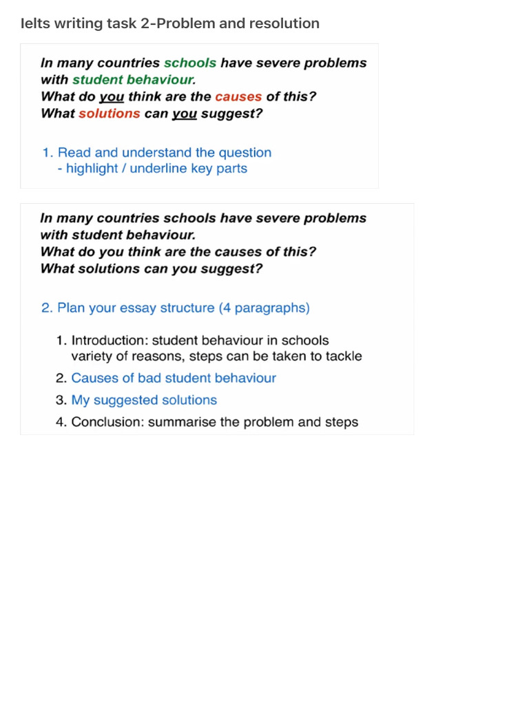 Ielts Writing Task 2-Problem and Resolution | PDF