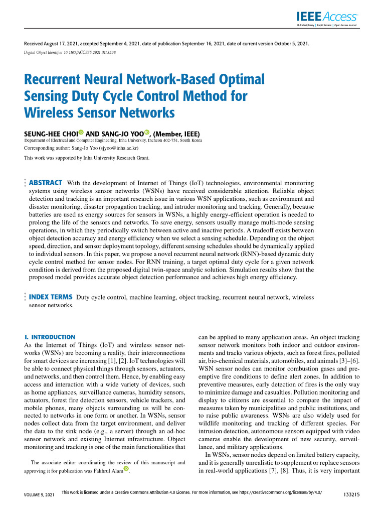 Recurrent Neural Network-Based Optimal Sensing Duty Cycle Control ...