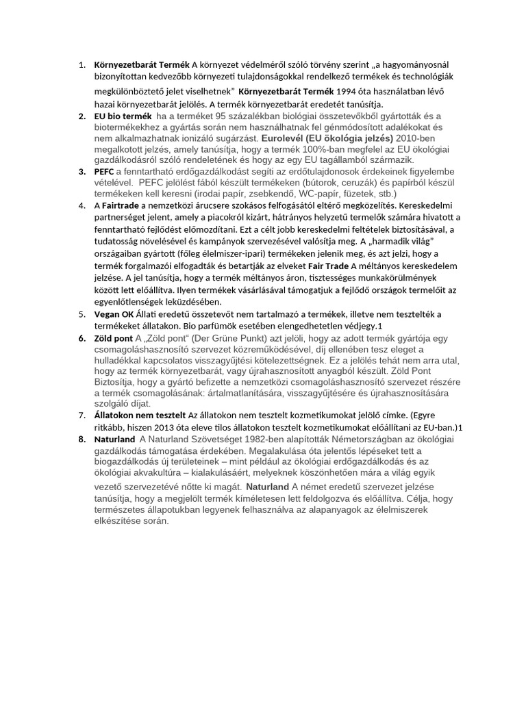 Környezetbarát Termék Logók | PDF