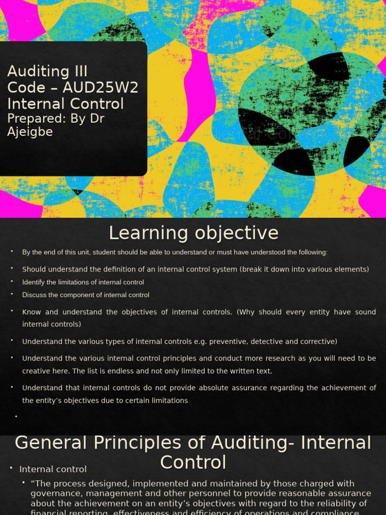 Chapter 1 - Internal control | PDF | Internal Control | Audit