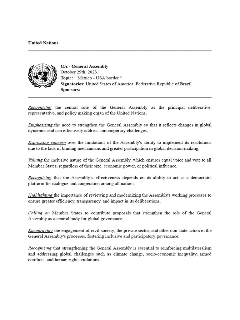 Resolution Document - GA PDF | PDF | United Nations General Assembly ...