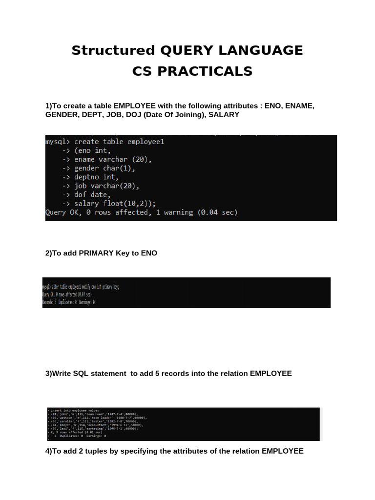 Structured QUERY LANGUAGE | PDF